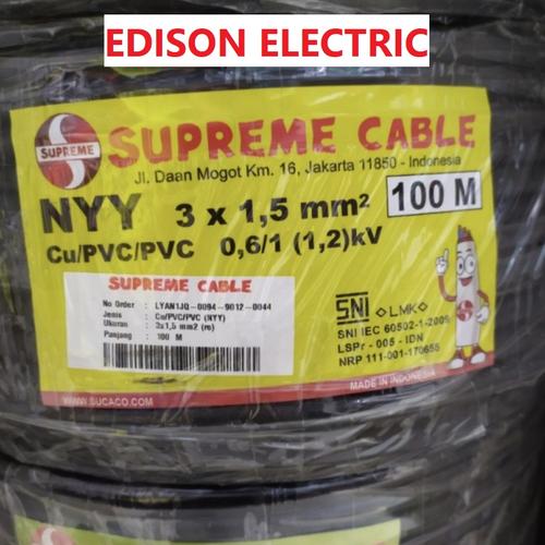 Jual SUPREME Kabel NYY 3x1.5 Hitam Tunggal Per Meter / Roll 50M - 100M - ROLL100M - Kota ...