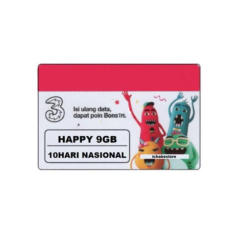 Jual VOUCHER TRI HAPPY 9GB (5GB NASIONAL + 4GB JABODETABEK) - Kab ...
