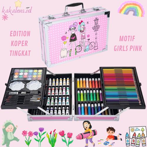 Jual Crayon Set Koper Premium Lengkap Komplit Besar Mewah 145 pcs New ...
