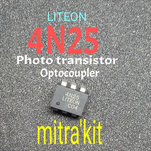 Jual OptoCoupler 4N25 LITEON 6pin photo transistor - Kab. Bandung - mitrakit elektronik | Tokopedia