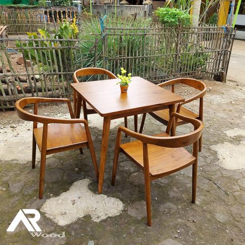 Jual Meja Cafe/Meja Makan/Meja Resto Set Minimalis Kayu Jati - Meja ...