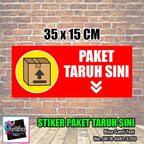 Jual Cetak Stiker Vinyl Paket Taruh Disini Sticker Hires 35 x 15 CM ...