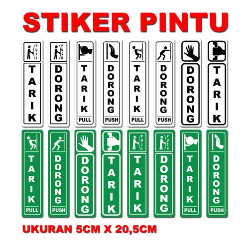 Jual Stiker pintu | Stiker Petunjuk Buka Pintu | Stiker Dorong Tarik ...