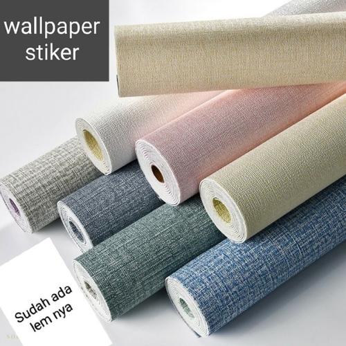 Jual Wallpaper Foam Serat Linen Roll Wallpaper Linen uk 50cm x 280cm ...