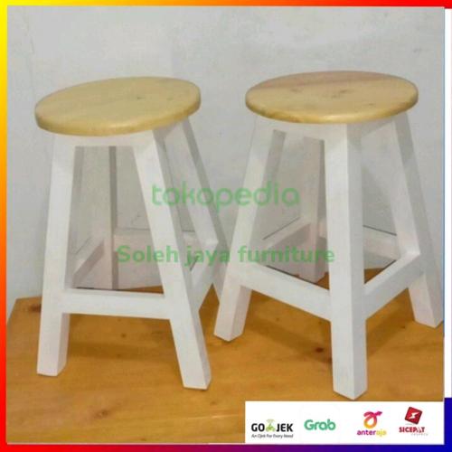 Jual kursi Bulat kayu jati belanda tinggi 50 cm - natural gloss ...