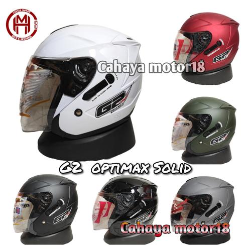 Jual HELM G2 OPTIMAX SOLID|HALF FACE DOUBEL VISOR|MODEL DINAMIC - Hitam ...