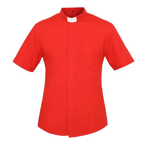 Jual PENDETA - KEMEJA COLLAR/KEMEJA MERAH POLOS PENDEK - MIRACLE - JMB ...