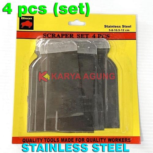 Jual Scraper Set 4 pcs BISON Stainless / Kape Kapi Pisau Dempul Cat ...