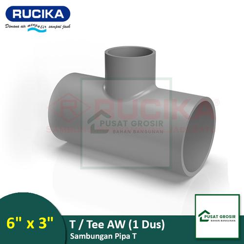 Jual Fitting Rucika Tee / T 6" x 3" Fitting Pipa PVC Tee AW (1 Dus ...