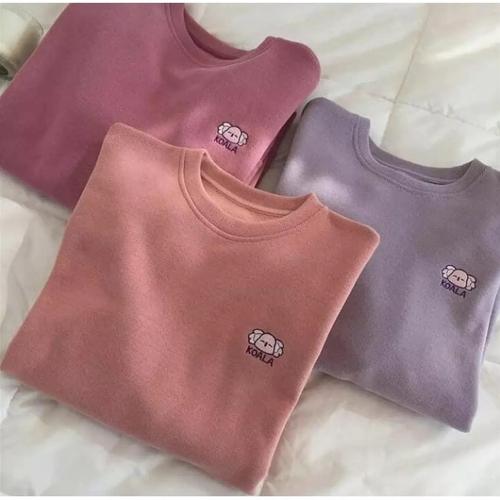 Promo Bordir Koala Sweater Wanita Oblong Switer Crewneck Sweter Lucu ...