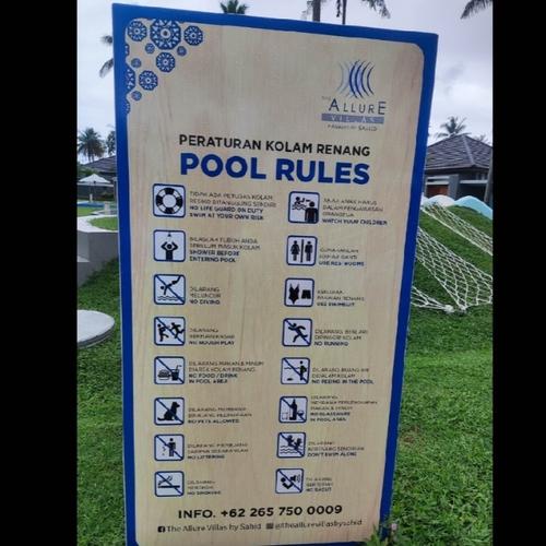 Jual sign pool rules taman berdiri tancap tanah 150cm - Kota Surabaya - Piramida Sign | Tokopedia