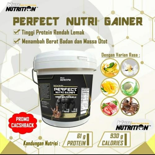 Jual white nutrition perfect nutri gainer 6 lbs free shaker, mass gainer - Kota Tangerang ...