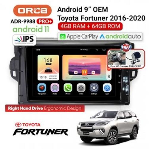 Jual Head unit oem toyota fortuner VRZ Orcapro+ kamera DVR Ram4gb/64gb ...