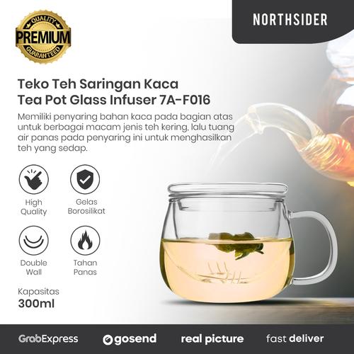 Promo Tea pot glass infuser 300ml | teko teh saringan kaca - 7A-F016 ...
