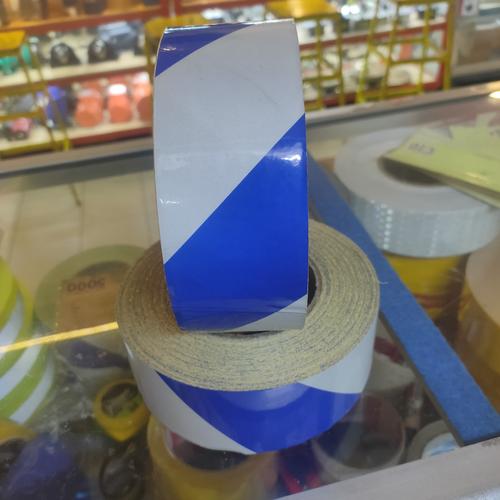 Jual Sticker Stiker Reflektive Police Line Biru Putih 5cm x 45mtr ...