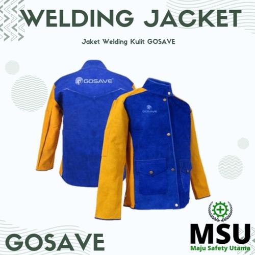 Jual jaket las gosave biru welding jacket gosave pakaian las welding ...