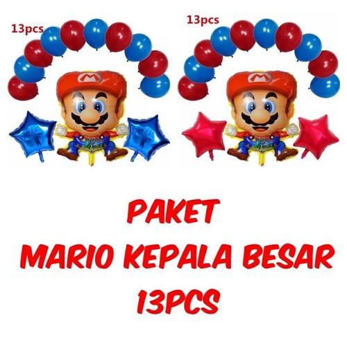 Jual Paket Balon Super Mario Bros Bintang Star Nintendo Mario Chibi ...