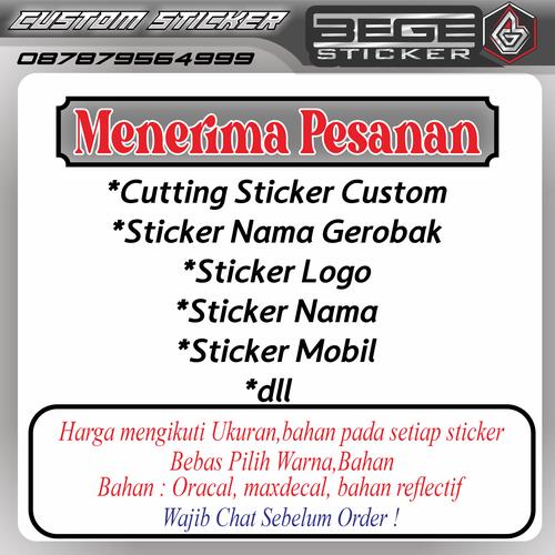 Jual STICKER NAMA CUSTOM CUTTING STICKER - Kab. Karanganyar - bgsticker ...