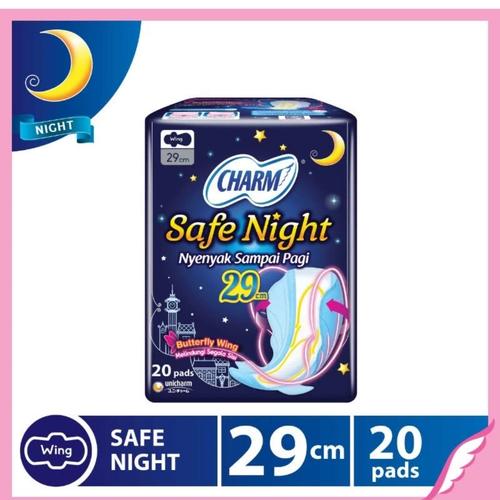Jual charm body fit pembalut safe night wing 29 cm isi 10 pads - bubble ...