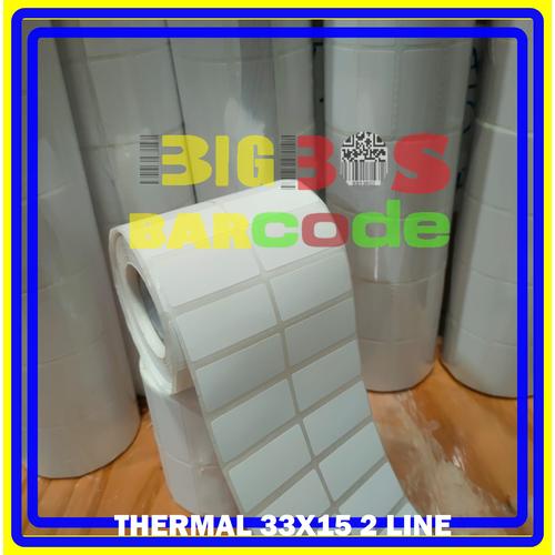 Jual LABEL BARCODE 33 X 15 mm KERTAS STICKER LABEL THERMAL 33x15 1 & 2 ...