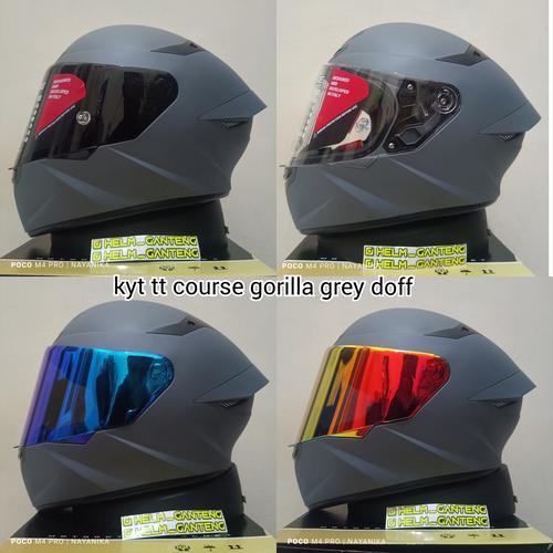 Jual Helm kyt tt course gorila gorilla grey doff - paket dark, L - Kab ...