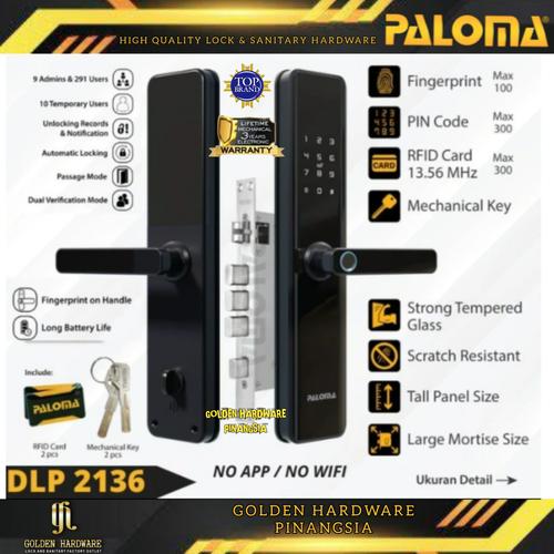 Jual PALOMA DLP 2136 GAGANG HANDLE PINTU KUNCI DIGITAL SMART DOOR LOCK ...