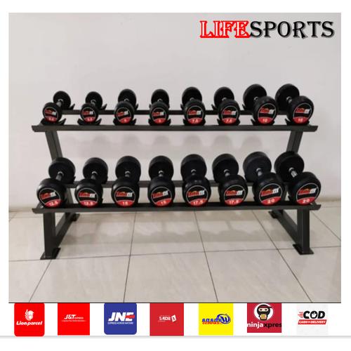 Jual Dumbel Set 2.5kg - 20kg plus Rack - Dumbbel rubber original - Kab ...