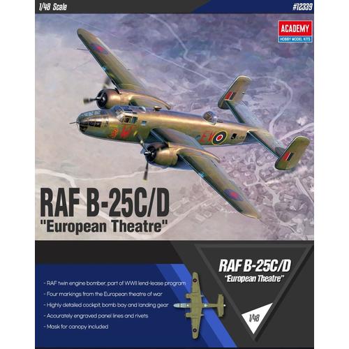 Promo MODEL KIT ACADEMY 1/48 RAF B-25C/D "European Theatre" 12339 ...