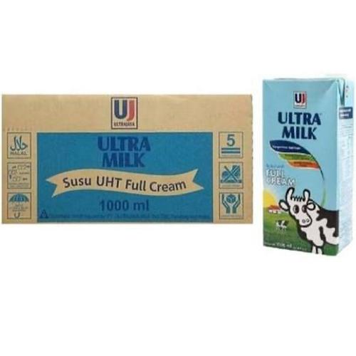 Jual Ultra Milk Susu UHT Full Cream & Coklat 1 Liter / 1000ml 1 Dus ...