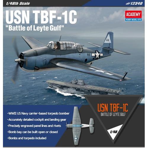 Promo Model Kit pesawat Academy 1/48 USN TBF-1C "Battle of Leyte Gulf ...