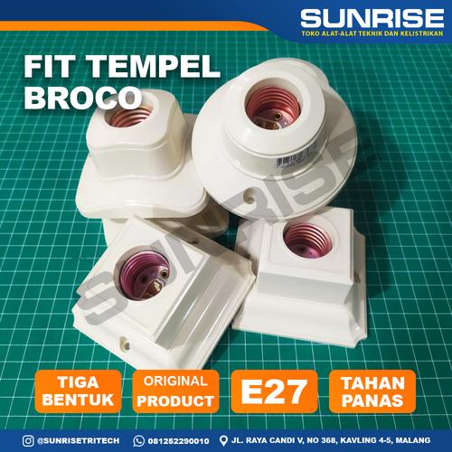 Jual FITTING LAMPU TEMPEL / PLAVON BROCO E27 - BULAT - Kota Malang ...