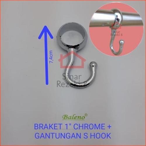 Jual Braket 1" inch Chrome Gantungan Hook S / Pipa Bulat Stainless ...