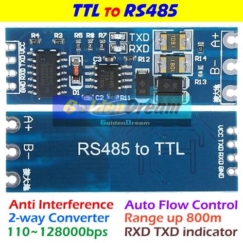 Jual TTL to RS485 converter 2 way Auto Flow Control 485 to Serial UART ...