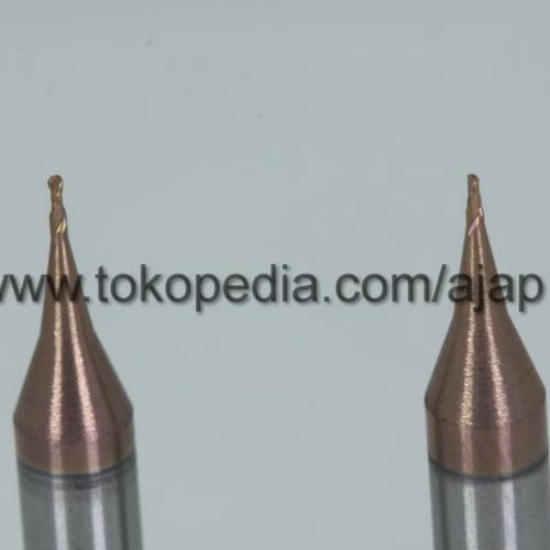 Jual Endmill BALLNOSE micro 2Flute 2f spiral hrc55 grafir aluminium ...