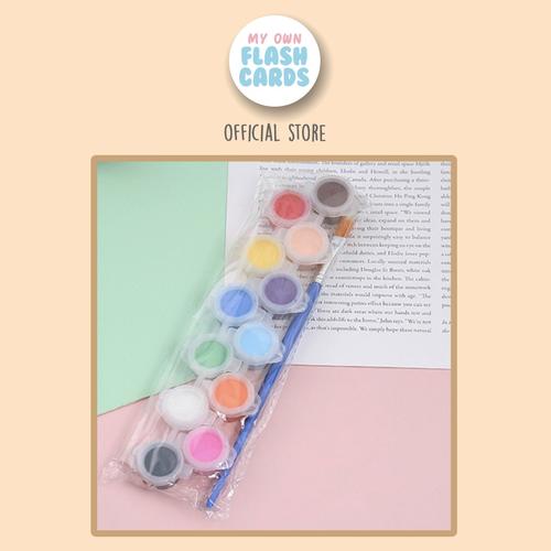 Promo 12 Acrylic Paint with 2 Brushes - Set Cat Akrilik dengan Kuas ...