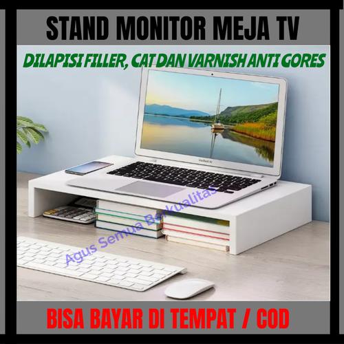 Jual Stand Monitor Rak Meja Laptop Kayu Murah Uk. P50cm x L20cm x T10cm ...