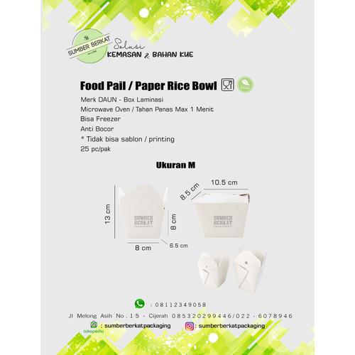 Jual Food Pail / Paper Rice Box M (25 pc) Merk Daun - Kota Bandung ...