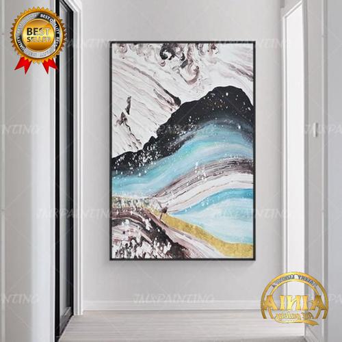 Jual Lukisan Abstrak Modern Art Bertekstur+ Frame Ukuran 80x120 Cm ...