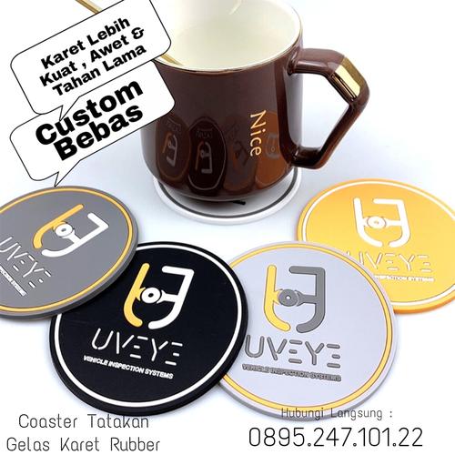 Jual bebas desain coaster karet custom alas & tatakan gelas bahan ...