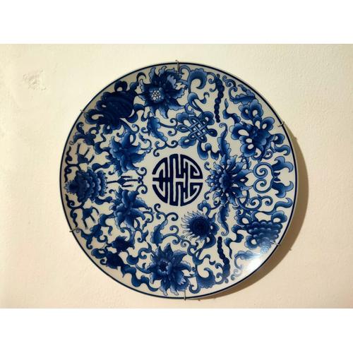 Jual Keramik Pajangan Piring Antik Cina Kansai Blue White Motif ...