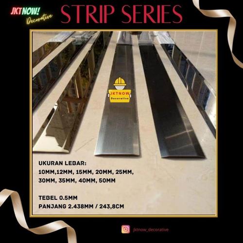 Jual LIS PLAT List STRIP MIRROR 15mmX2.438MM(243,8CM)xT 0,5MM STAINLESS ...