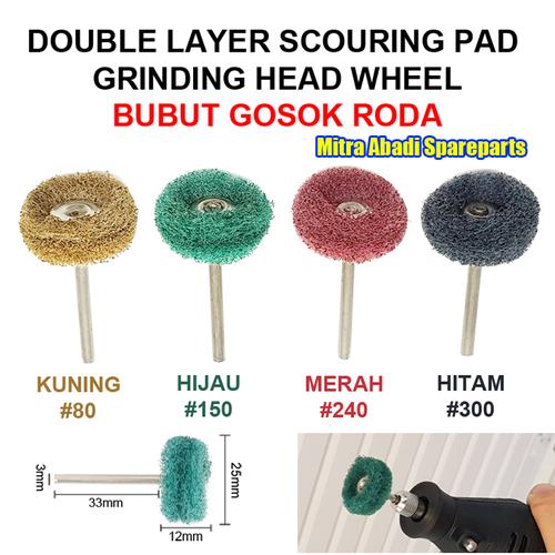 Jual Double Layer SCOURING PAD GRINDING HEAD Wheel / Bubut Gosok Roda ...