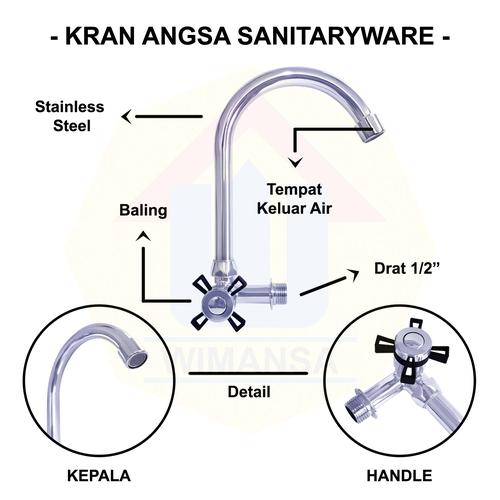 Jual KRAN ANGSA SANITARYWARE BALING STAINLESS STEEL - KRAN CUCI PIRING ...
