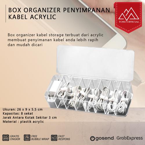 Jual KOTAK ORGANIZER KABEL CHARGER CABLE BOX STORAGE BOX KOTAK ACRYLIC ...