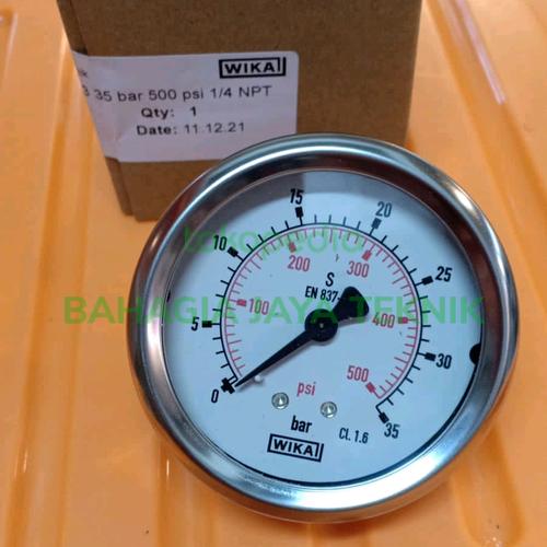 Jual Pressure Gauge Wika 2,5 inch back 35 bar/ 500 psi - Jakarta Barat ...