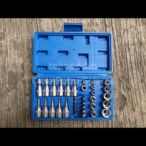 Jual KUNCI SOK 34PCS/SET 3/8" DR (SOCKET 13PCS/SET + TORX BIT 21PCS/SET ...
