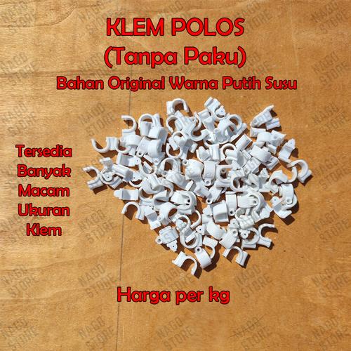 Jual KLEM KABEL LISTRIK PUTIH POLOS BAHAN TEBAL ORIGINAL TANPA PAKU ...