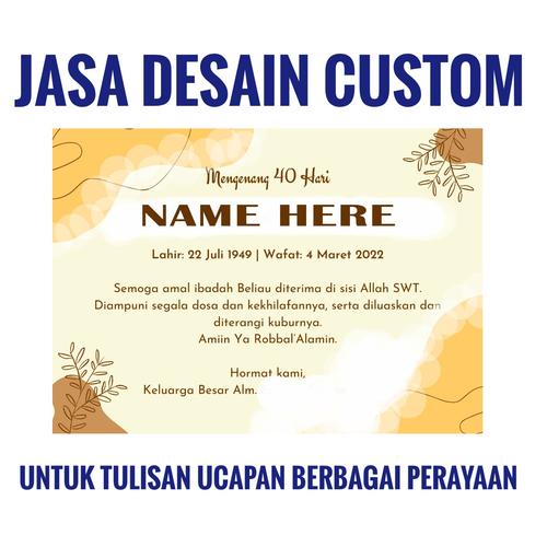 Jual Jasa Desain Custom berupa tulisan ucapan berbagai Perayaan Anda ...