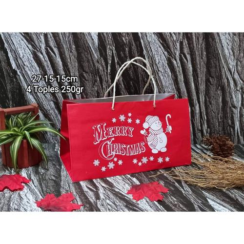Jual Paperbag Merah Natal Paper Bag Red Merry Christmas Tas Jinjing ...