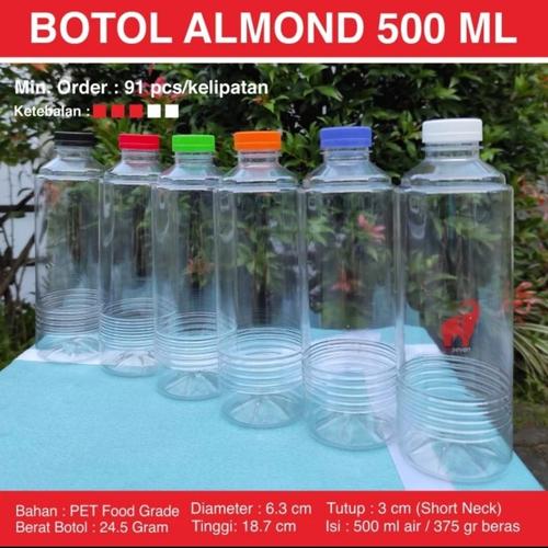 Jual Botol Almond 500 ml Tebal / Botol Plastik 500 ml. / Botol Susu ...